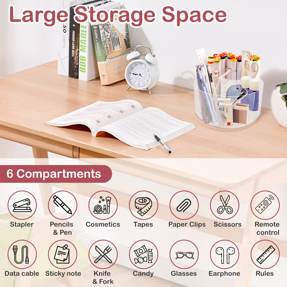 Rotating Round Desk Top Organizer - Mefirt