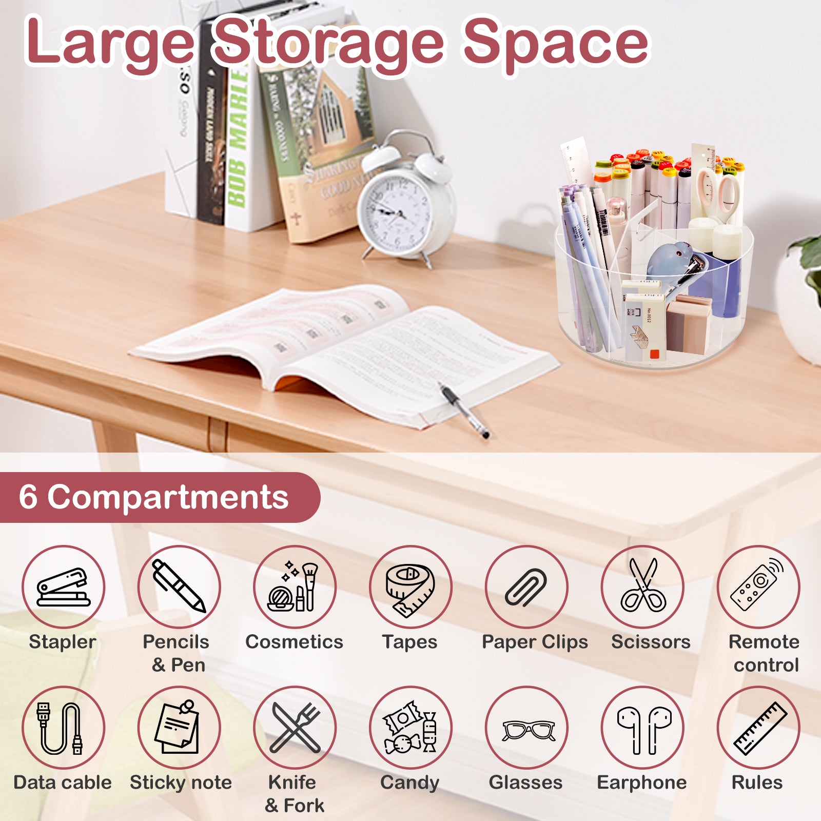 Rotating Round Desk Top Organizer - Mefirt